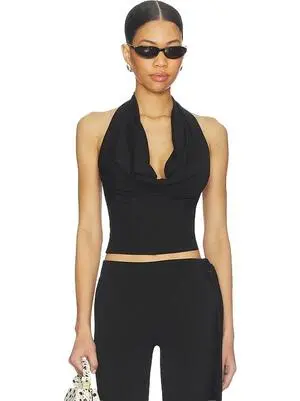Frankies Bikinis Jay Modal Halter Top - Black