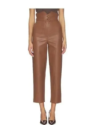 Bardot Aster Vegan Leather Pant - Chestnut