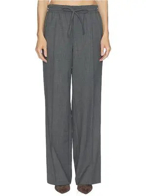 HELSA Wool Blend Drawcord Trousers - Medium Heather Grey