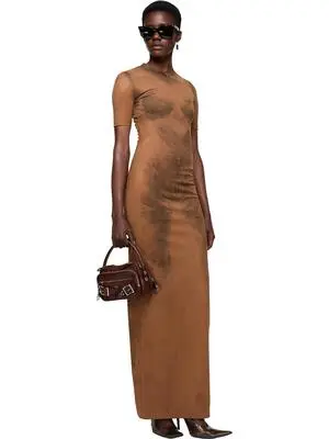 Acne Studios Trompe-l’œil Suede Dress - Cognac Brown