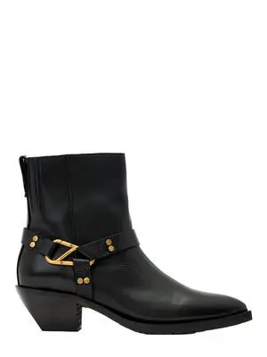 ALLSAINTS Fox Carabiner Leather Boots - Black