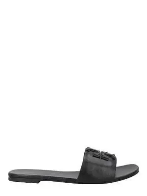 Tory Burch Leather Slide Sandals - Black