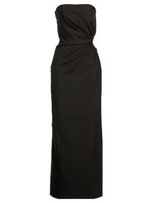 Max Mara Maxi Dress In Virgin Wool, Mohair Wool, And Silk - Black