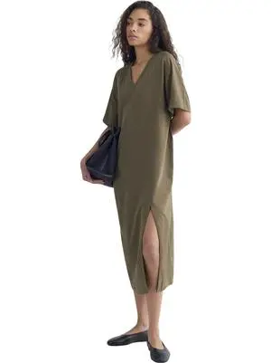 Everlane Weekend Tshirt Midi Dress Beech