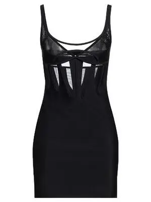 MUGLER Mini Dress In Jersey And Tulle - Black