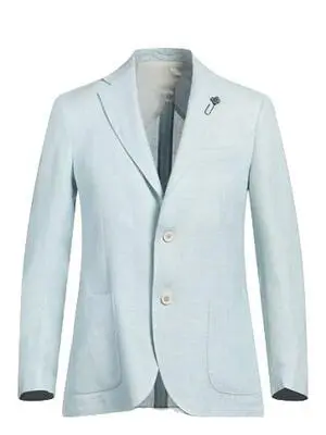 LARDINI Blazer Sky Size Linen, Wool - Blue