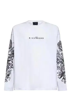 John Richmond Floral-print Long-sleeve T-shirt - White