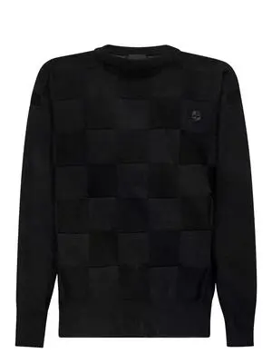John Richmond Square-panel Merino-wool Jumper - Black
