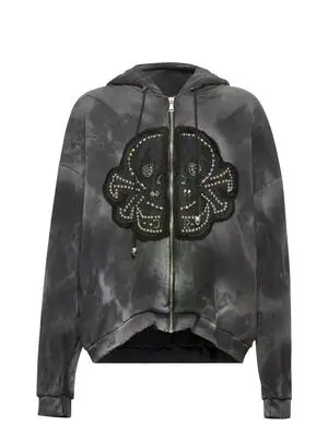 John Richmond Tie-dye Embellished Hoodie - Black