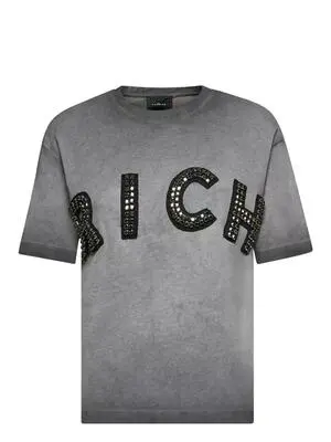 John Richmond Embellished Logo T-shirt - Grey