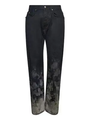 John Richmond Bleached-hem Straight-leg Jeans - Black