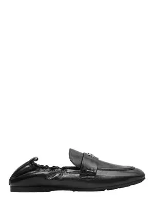 Marc Jacobs Logo-plaque Leather Loafers - Black