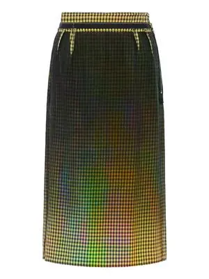 MAISON MARGIELA Gingham-pattern Midi Skirt - Black