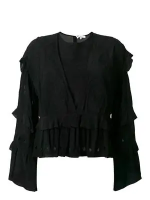 IRO PARIS Embroidered Ruffle Blouse