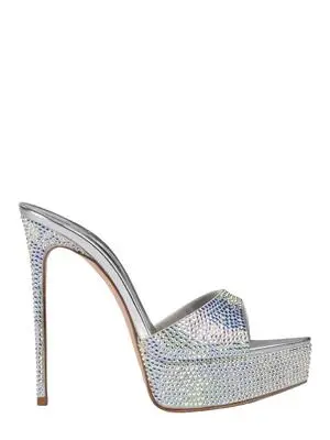 LE SILLA Uma Crystal-embellished Platform Sandals - Silver