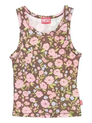 DIESEL Floral Print Vest - Brown