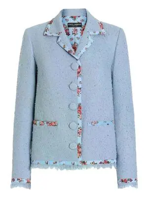 Dolce & Gabbana Floral Trim Jacket - Blue