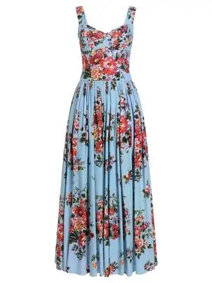 Dolce & Gabbana Floral Bouquet-print Maxi Dress - Blue