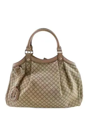 Gucci Diamante Canvas Sukey Tote Bag - Brown