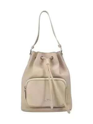 LA ROSE Pocket Drawstring Satchel - Neutrals