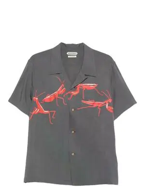 JW Anderson Graphic-print Chest-pocket Shirt - Grey
