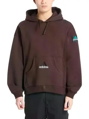 Adidas Logo-patch Hoodie - Brown