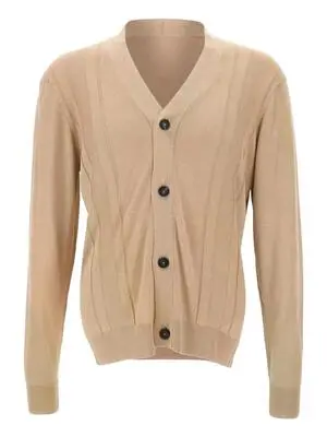Tagliatore Moore V-neck Ribbed Cardigan - Neutrals