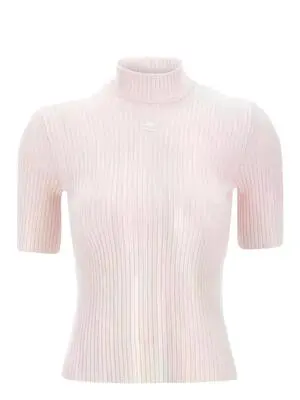 COURREGES Ribbed Knit T-shirt - Pink