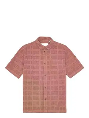 LES DEUX Charlie Checked Short-sleeve Shirt - Red