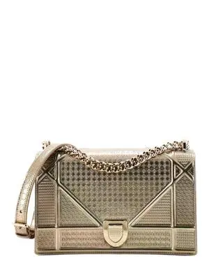 Dior Diorama Flap Bag Cannage Embossed Calfskin Medium - Metallic