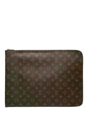 LOUIS VUITTON 1988 Monogram Poche Documents Portfolio - Brown