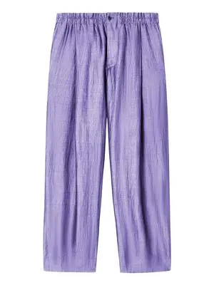 Giorgio Armani Single-pleat Linen Trousers - Purple
