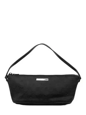 Gucci Gg Canvas Boat Shoulder Bag - Black