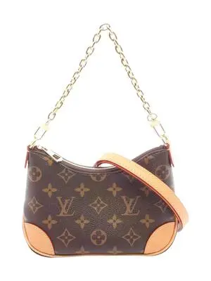 LOUIS VUITTON 2021-2025 Monogram Nano Boulogne Satchel - Brown