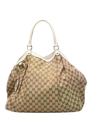 Gucci Large Gg Canvas Sukey Tote Bag - Brown