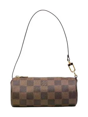 LOUIS VUITTON Damier Ebene Papillon Pochette Handbag - Brown