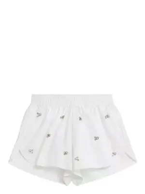 A PAPER KID Embellished Poplin Shorts - White