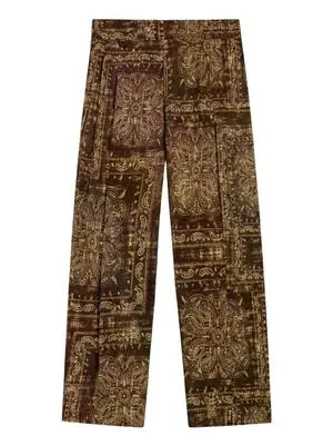 A PAPER KID Paisley Trousers - Brown