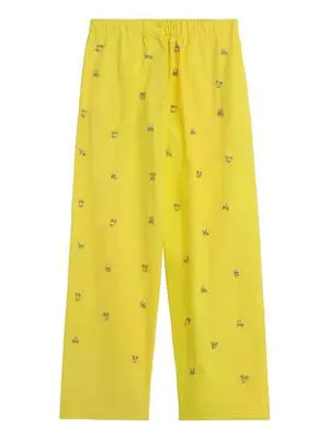 A PAPER KID Popeline Embellished Trousers - Yellow