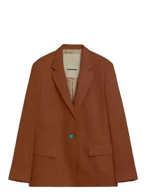 A PAPER KID Single-breasted Linen Blazer - Brown