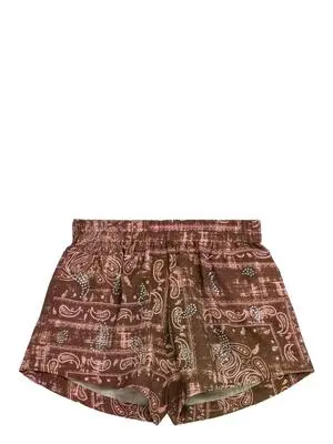 A PAPER KID Paisley Patterned Shorts - Brown
