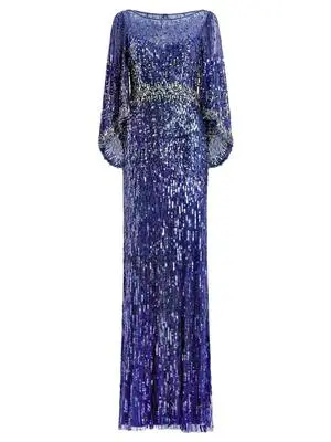 Jenny Packham Ines Embellished Maxi Dress - Blue