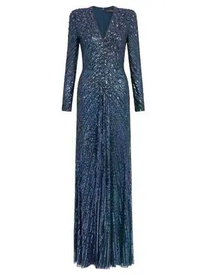 Jenny Packham Eve Beaded Gown - Blue