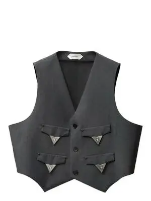 Versace Wool-mohair Blend Vest - Grey