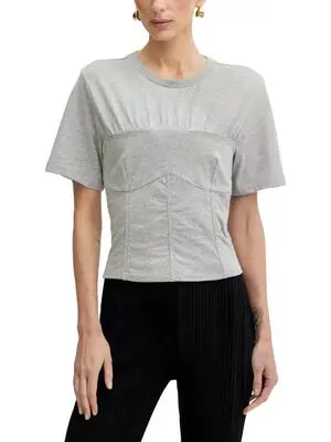 Patrizia Pepe Drawstring-detail Bustier T-shirt - Grey
