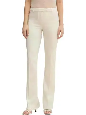 Patrizia Pepe Emblem Flared Trousers - Neutrals