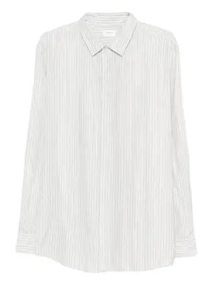 Saint Laurent Cassandre Striped Shirt - White
