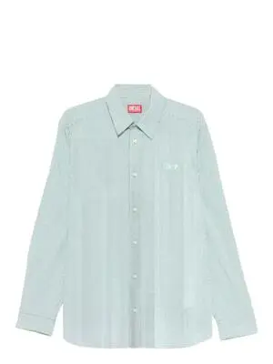 DIESEL Striped Embroidered Shirt - Green