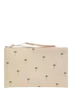 Bimba Y Lola Palms Leather Makeup Bag - Neutrals