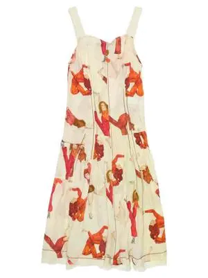 Bimba Y Lola Printed Sleeveless Midi Dress - Neutrals